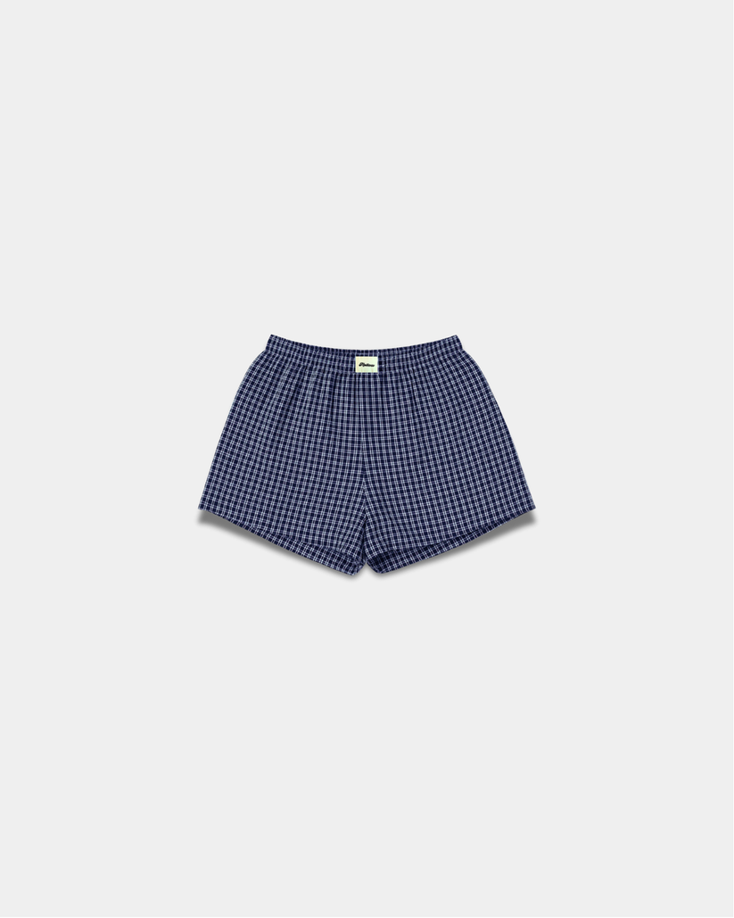 SIGNATURE BOXERS in navy grid – Mellow Archives